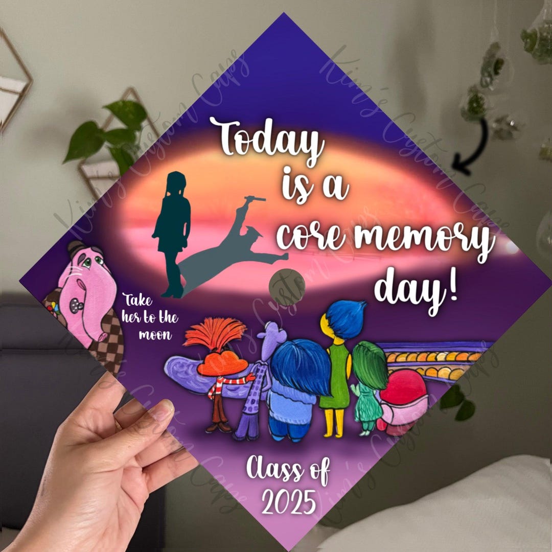 Printed Character Memory Graduation Cap Topper - Etsy