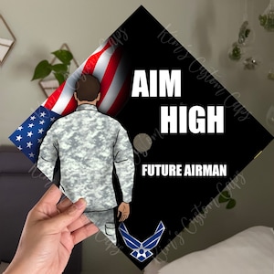 Air Force Airman Military Graduation Cap Printed Cap Topper - Etsy