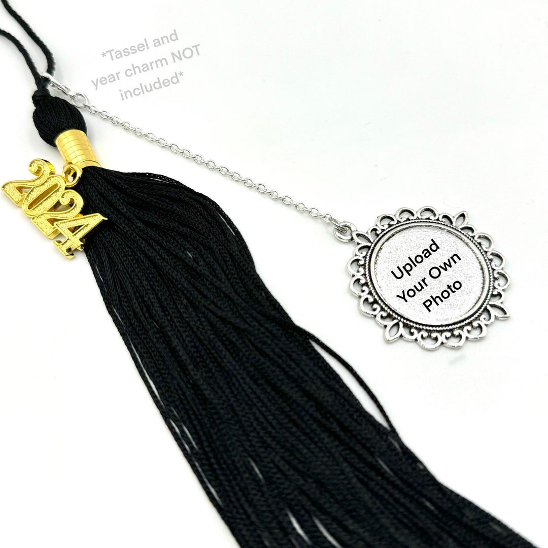 Large Silver Round Graduation Cap Photo Frame Tassel/car/bouquet Charm ...