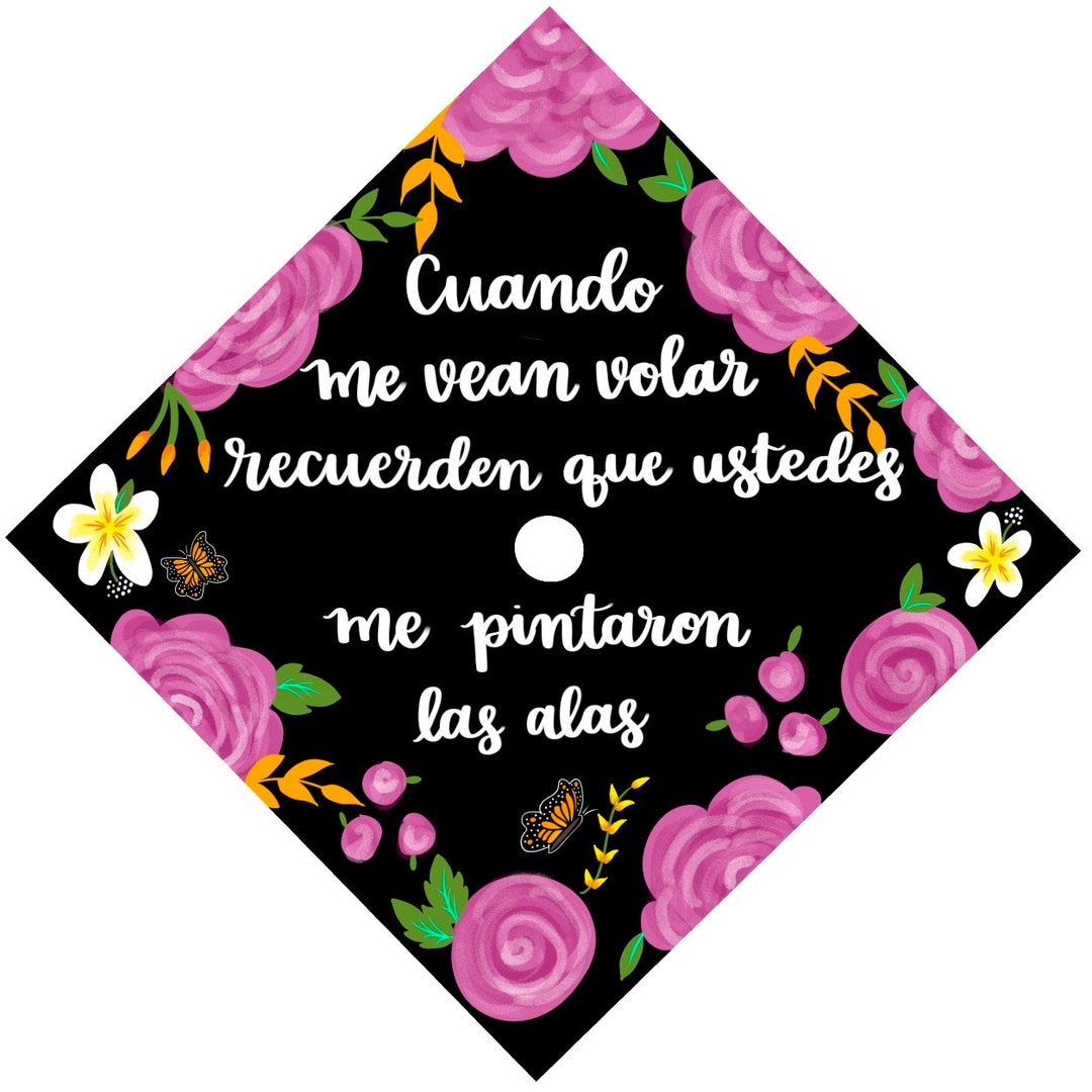 Floral Graduation Cap Spanish Printed Cap Topper - Etsy
