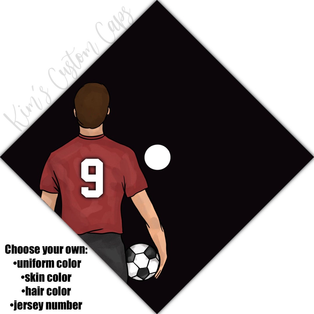 Male Soccer Player Sports Printed Custom Quote Graduation Cap Topper - Etsy