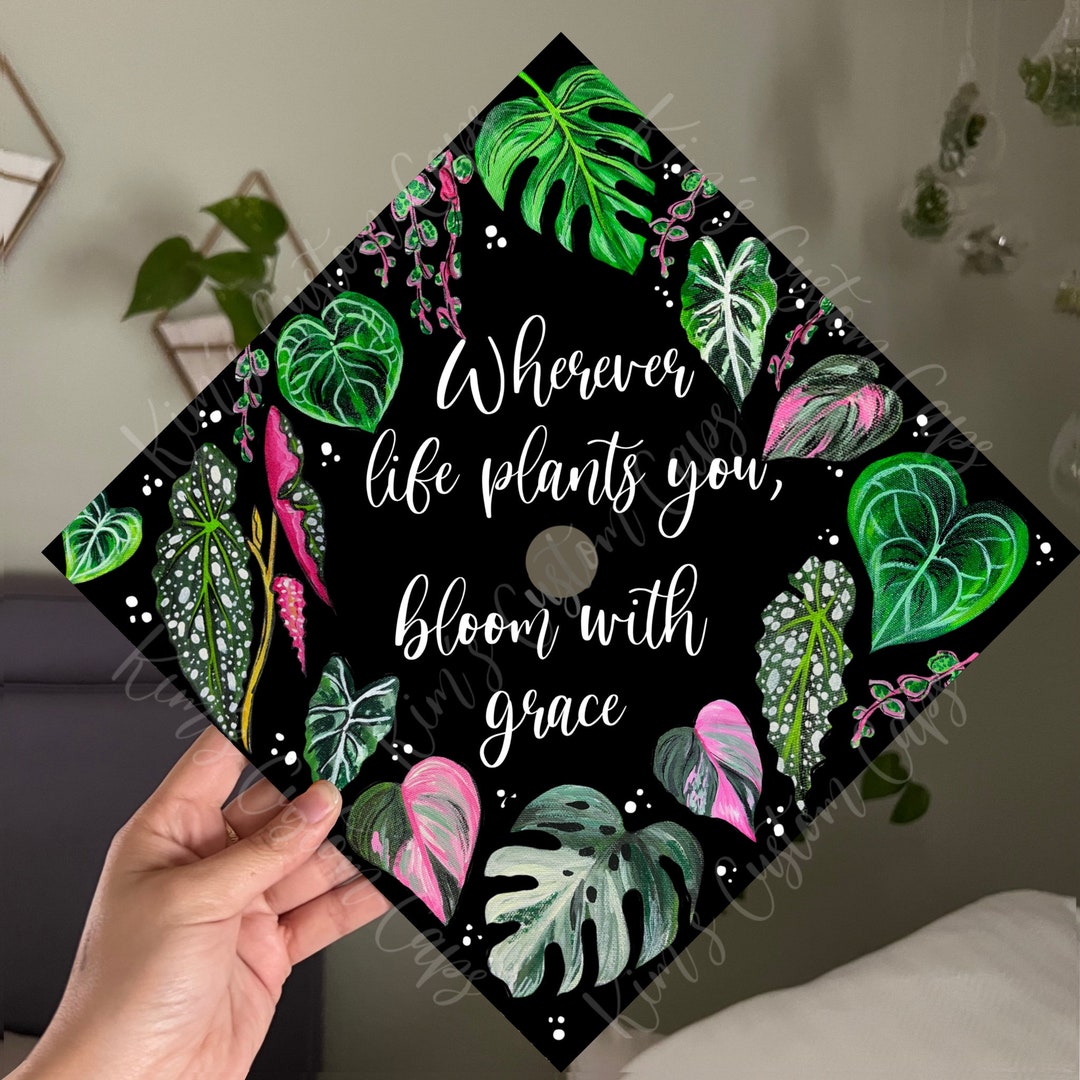 Plant Themed Graduation Cap Printed Cap Topper - Etsy