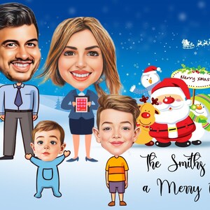 Best Christmas Caricature Gift|personalized Cartoon Caricature|cartoon ...