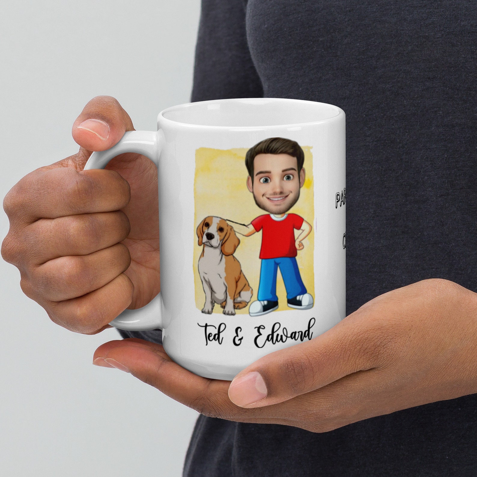 Owner and Pet Caricature Mug Custom |pet Owner Portrait|pet and Me ...