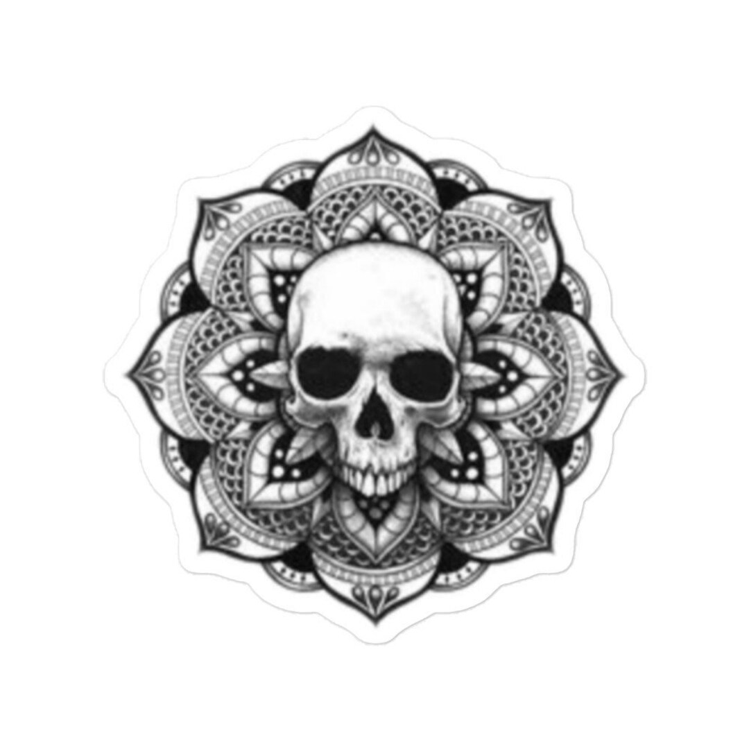 Elder Emo Skull Mandala Sticker, Elder Emo Stickers,emo Stickers,goth ...
