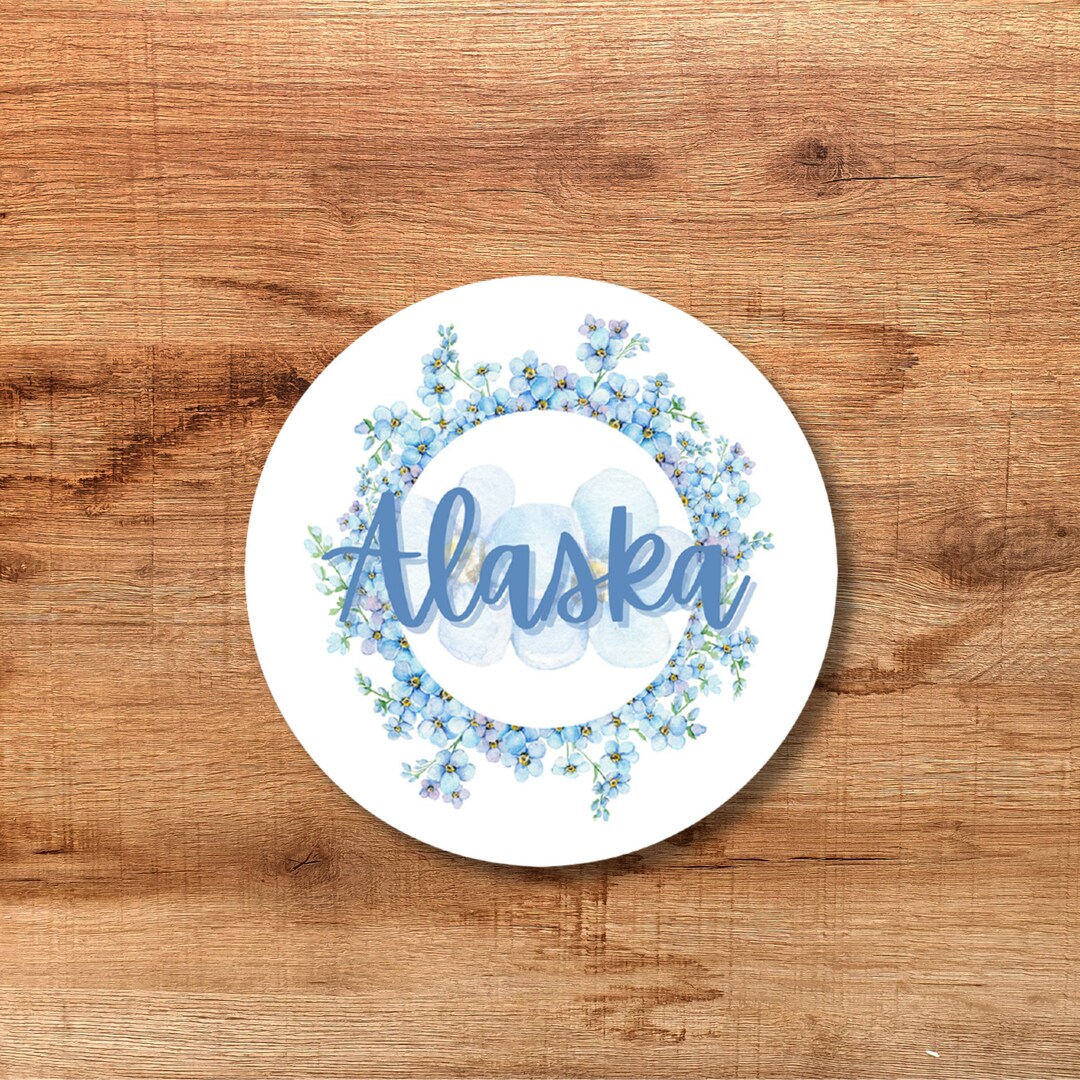 Alaska Forget Me Not Sticker. Waterbottle Sticker. Laptop Sticker ...