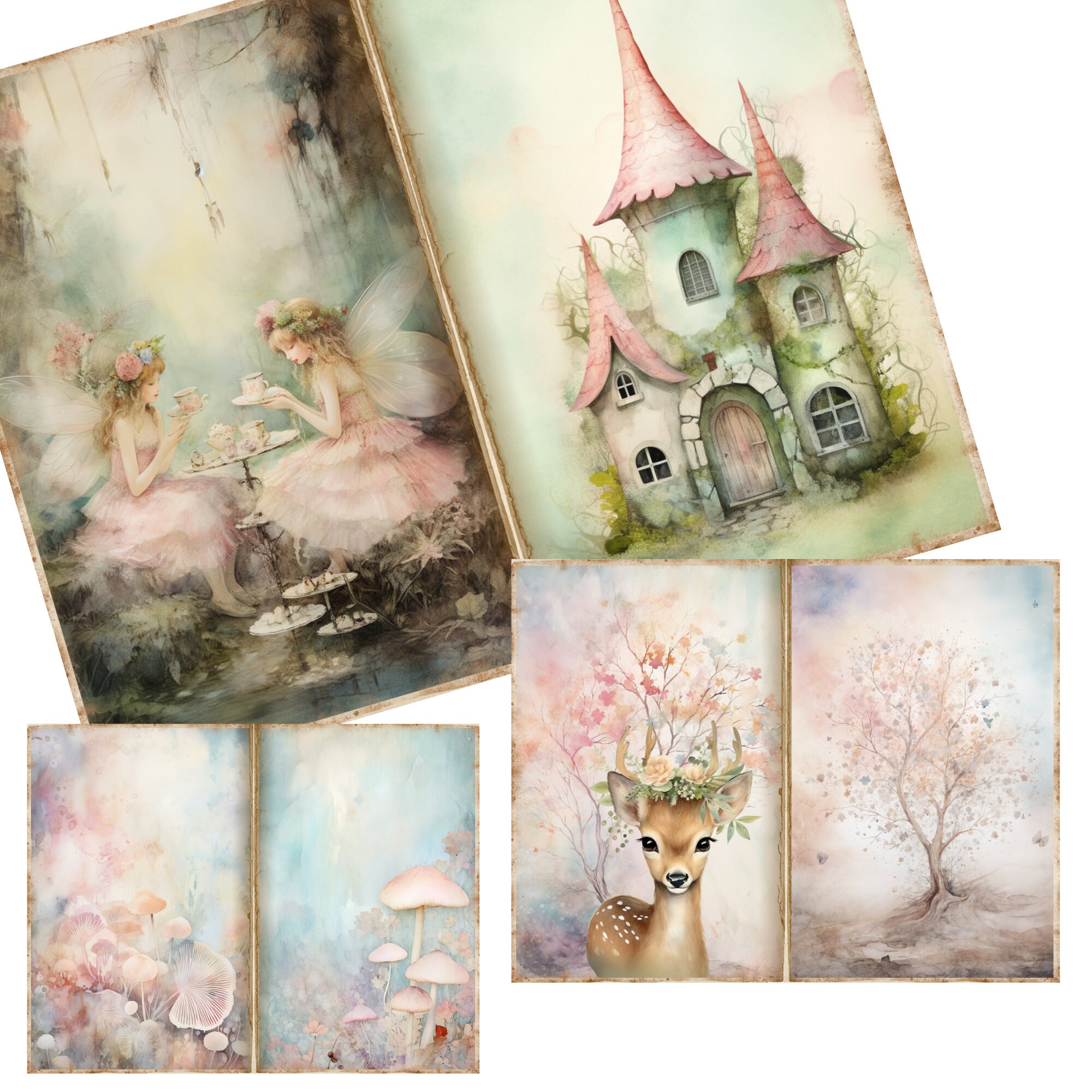 Fairies Junk Journal Kit Fairy Collage Printables, Digital Fairy Kit ...