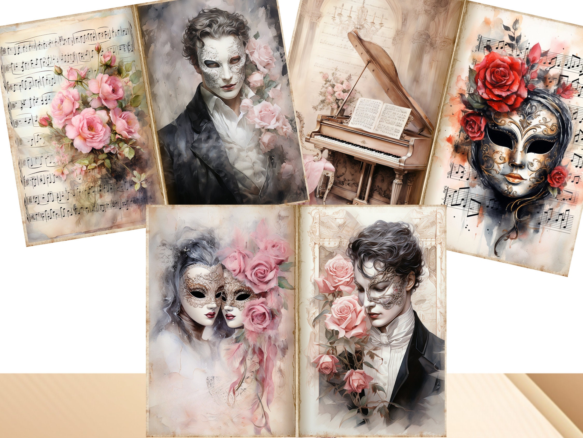 Opera Fantasy Junk Journal Mixed Media Art, Scrapbooking Paper ...