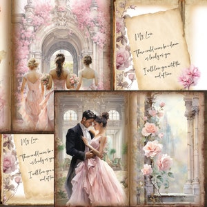 Wedding Junk Journal Ephemera Summer Wedding Junk Journal Pages, Bride ...