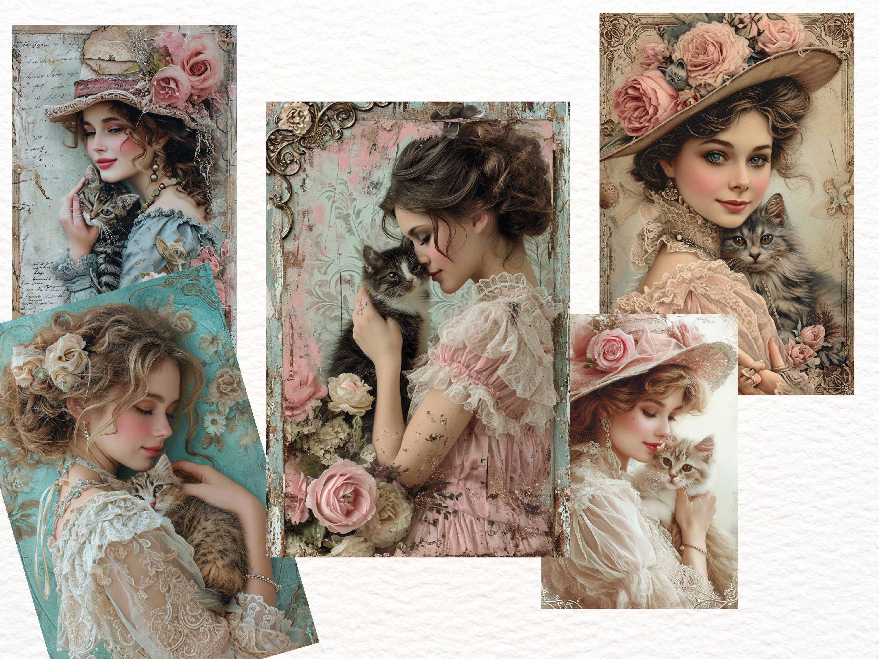 Victorian Women Junk Journal Pages, Ladies Hats Junk Journal, Victorian ...