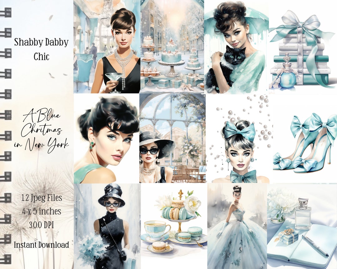 Blue Christmas in New York ATC Cards, Planners, Watercolour Winter Clip ...