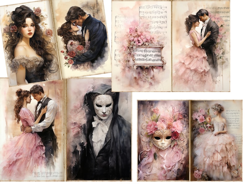 Opera Fantasy Junk Journal Mixed Media Art, Scrapbooking Paper ...