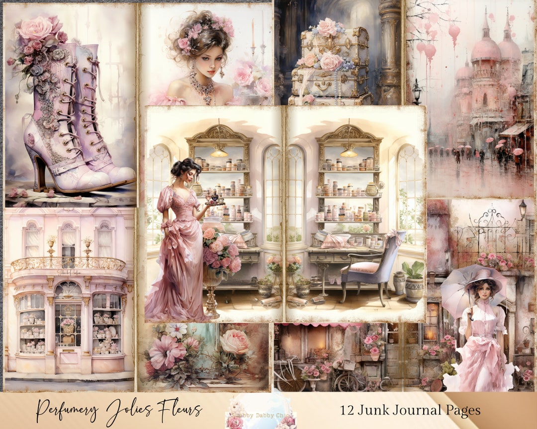 Victorian Women Junk Journal Pages, Victorian Perfume Shop Junk Journal ...
