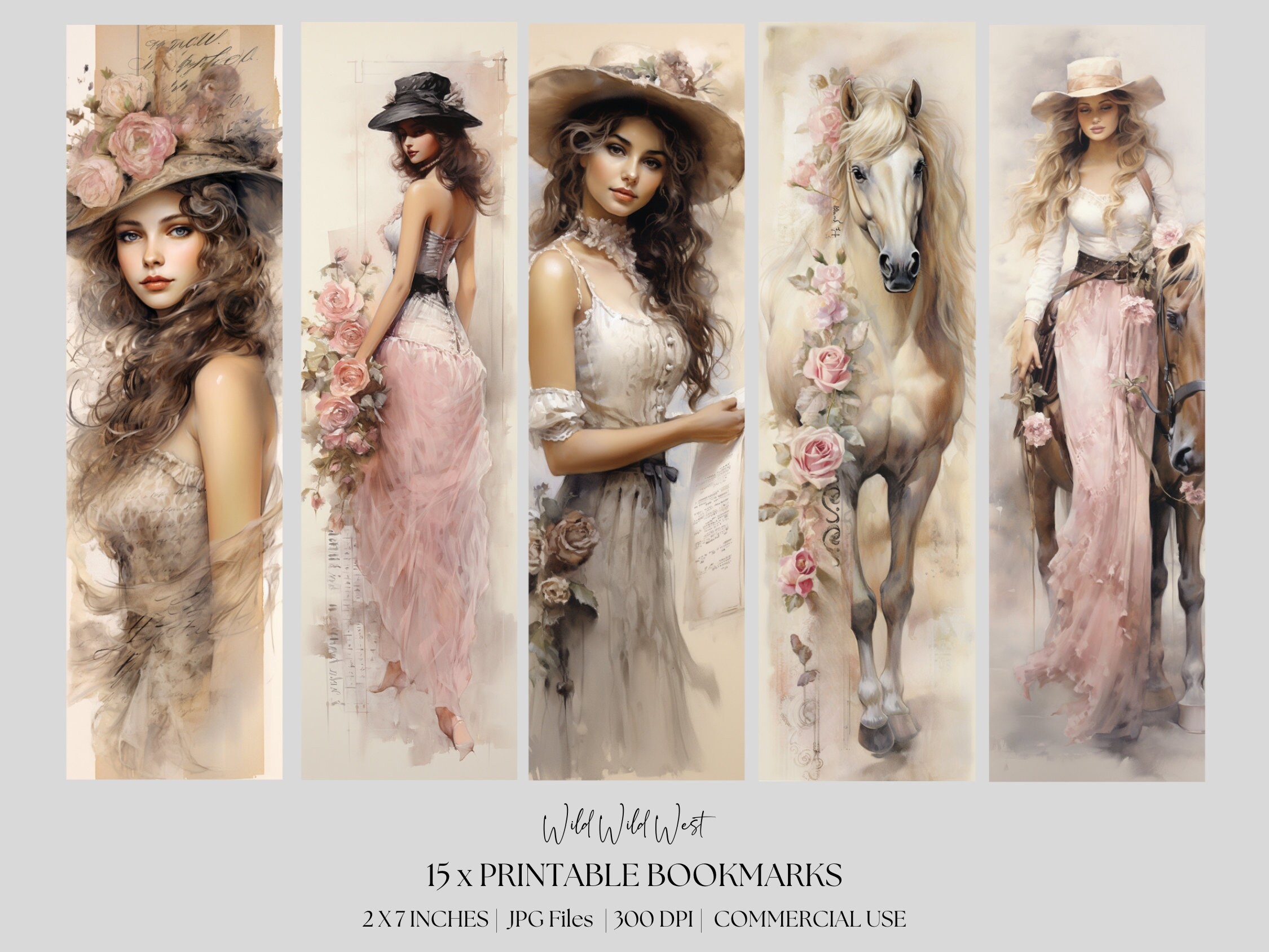 15 Wild West Bookmarks Bookmarks, Cowgirls Printable Bookmarks, Cowboys ...