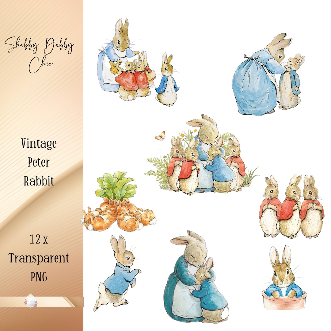 Vintage Peter Rabbit Clipart 15 X Peter Rabbit Digital Download Vintage ...