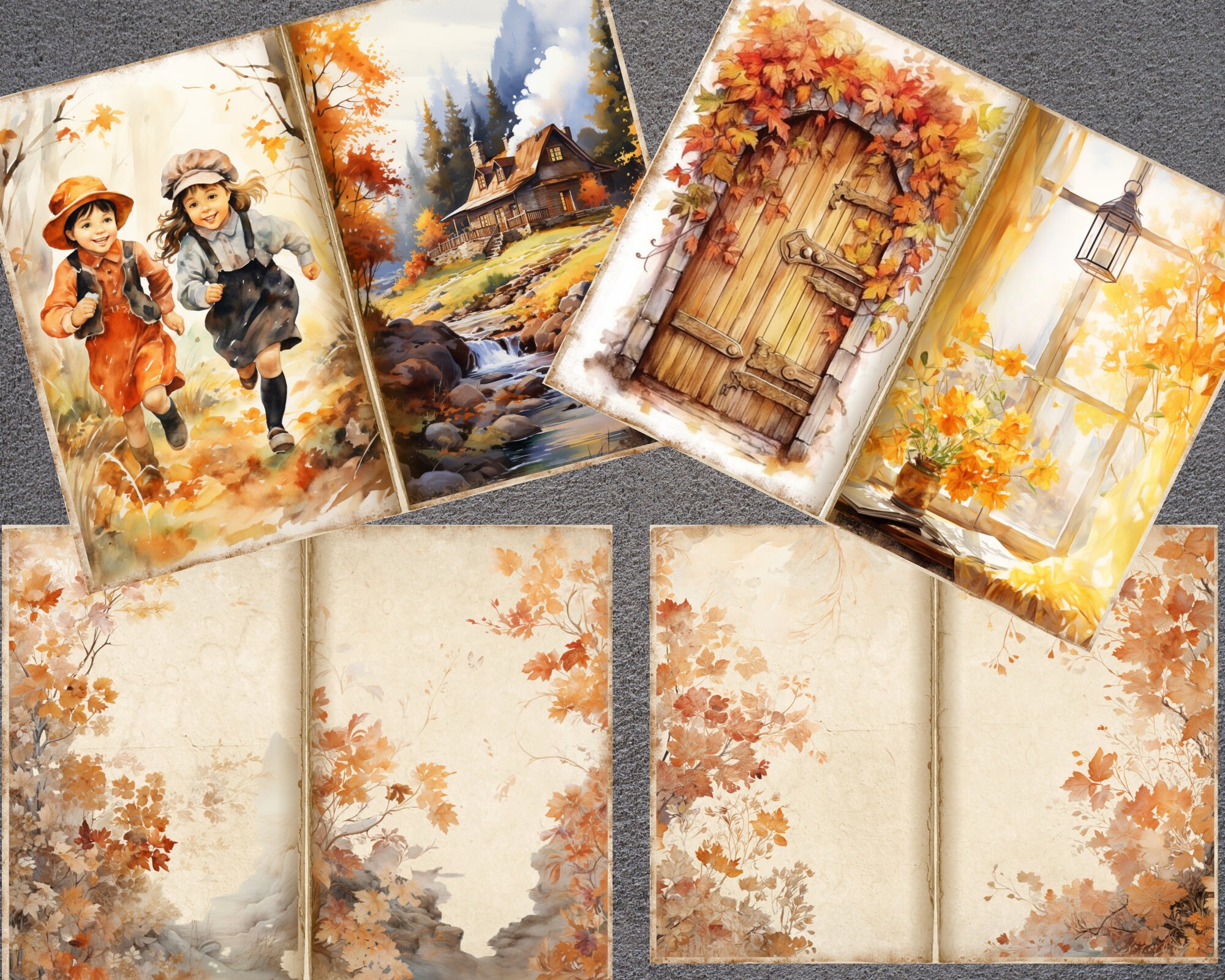 Autumn Junk Journal Pages, Fall Junk Journal Kit, Autumn Collage Sheet ...