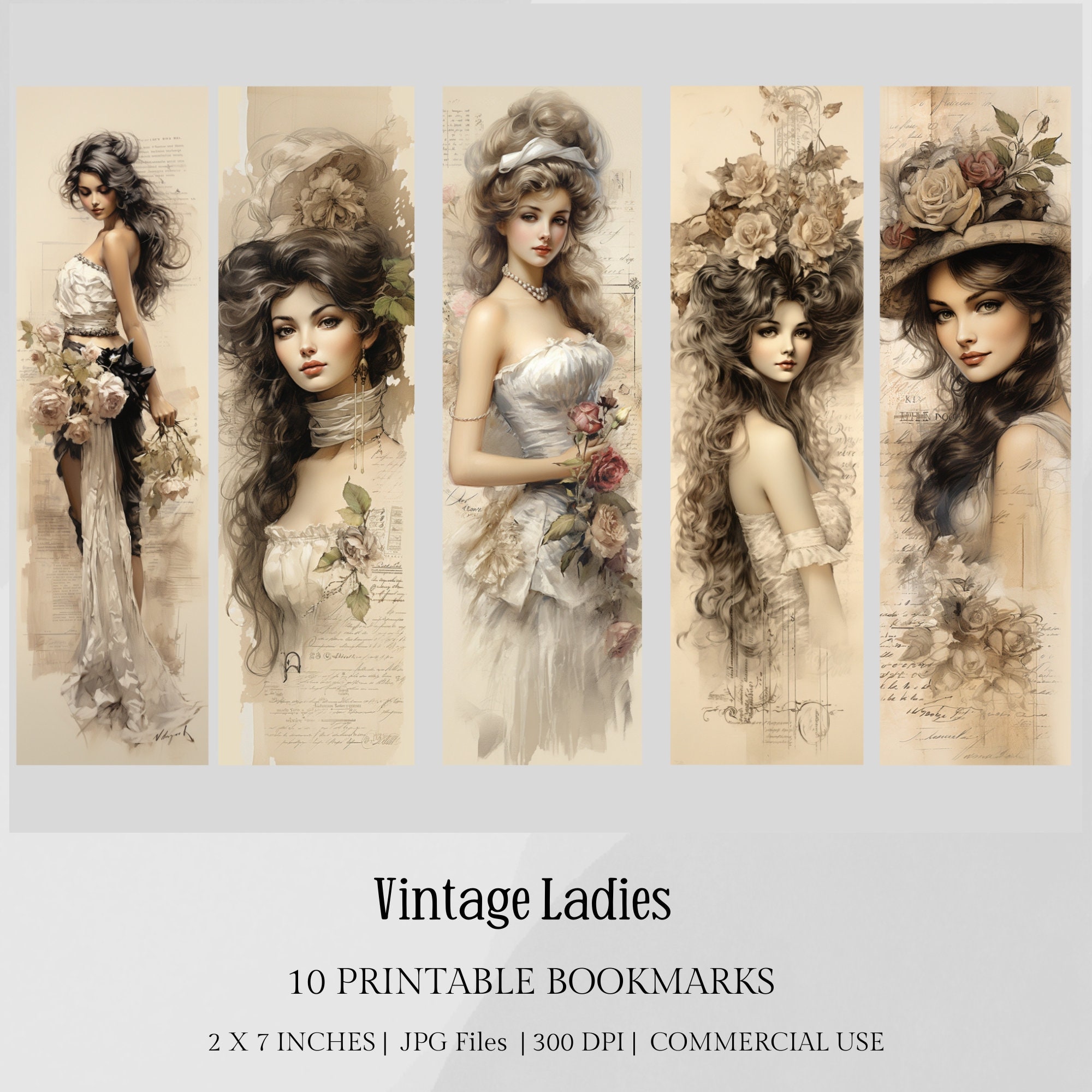 10 Victorian Women Bookmarks Victorian Women Printable Bookmarks ...