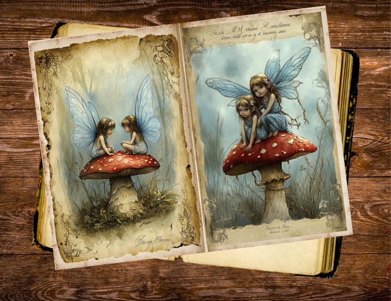 Fairies Junk Journal Pages Fairy Collage Printables, Digital Fairy ...