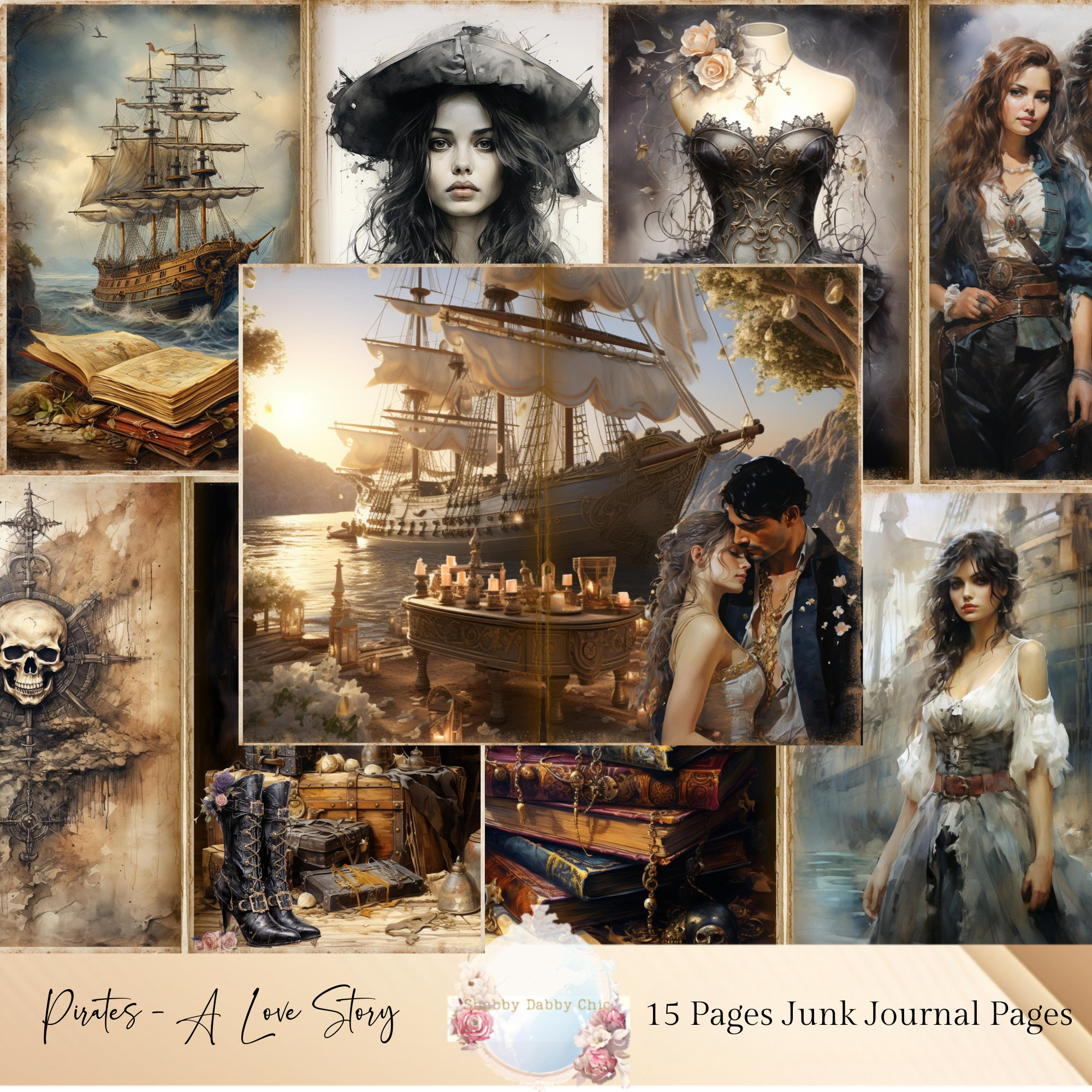 Pirates Junk Journal Kit, Printable Junk Journal Kit, Pirates Journal ...