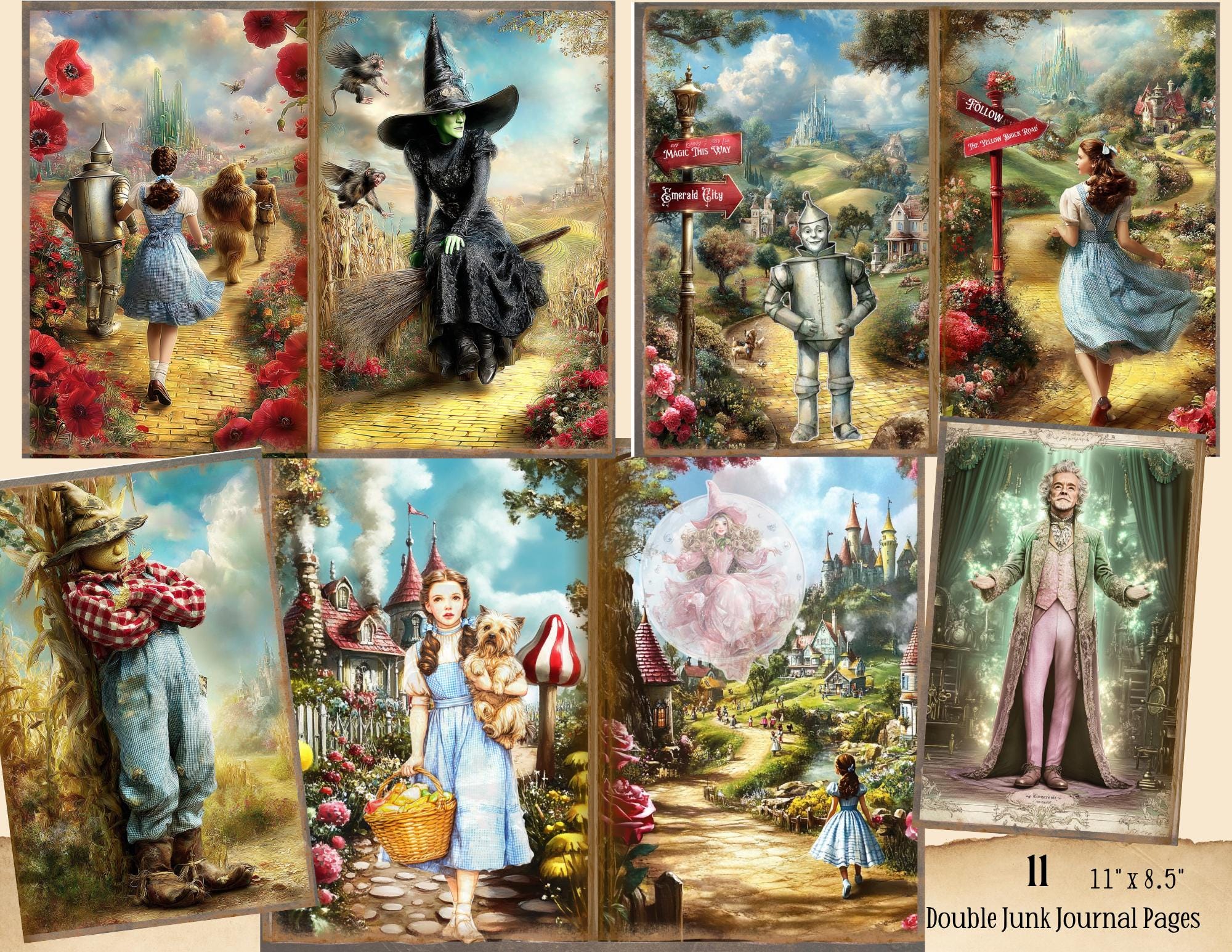 Wizard of Oz Junk Journal Paper, Vintage Ephemera -digital Download - Etsy