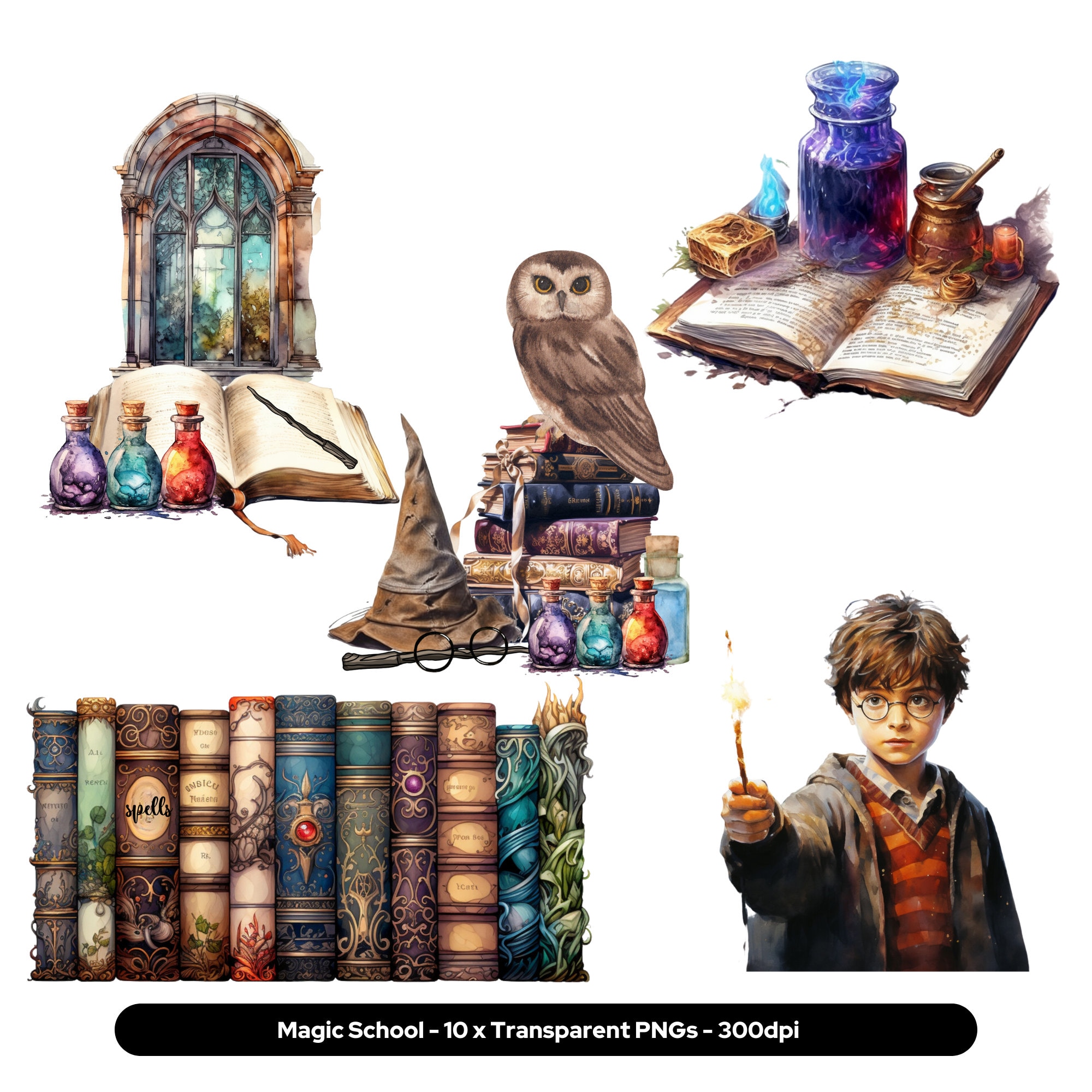 Magic School Clipart Wizard School Digital Download, Magic Clip Art ...