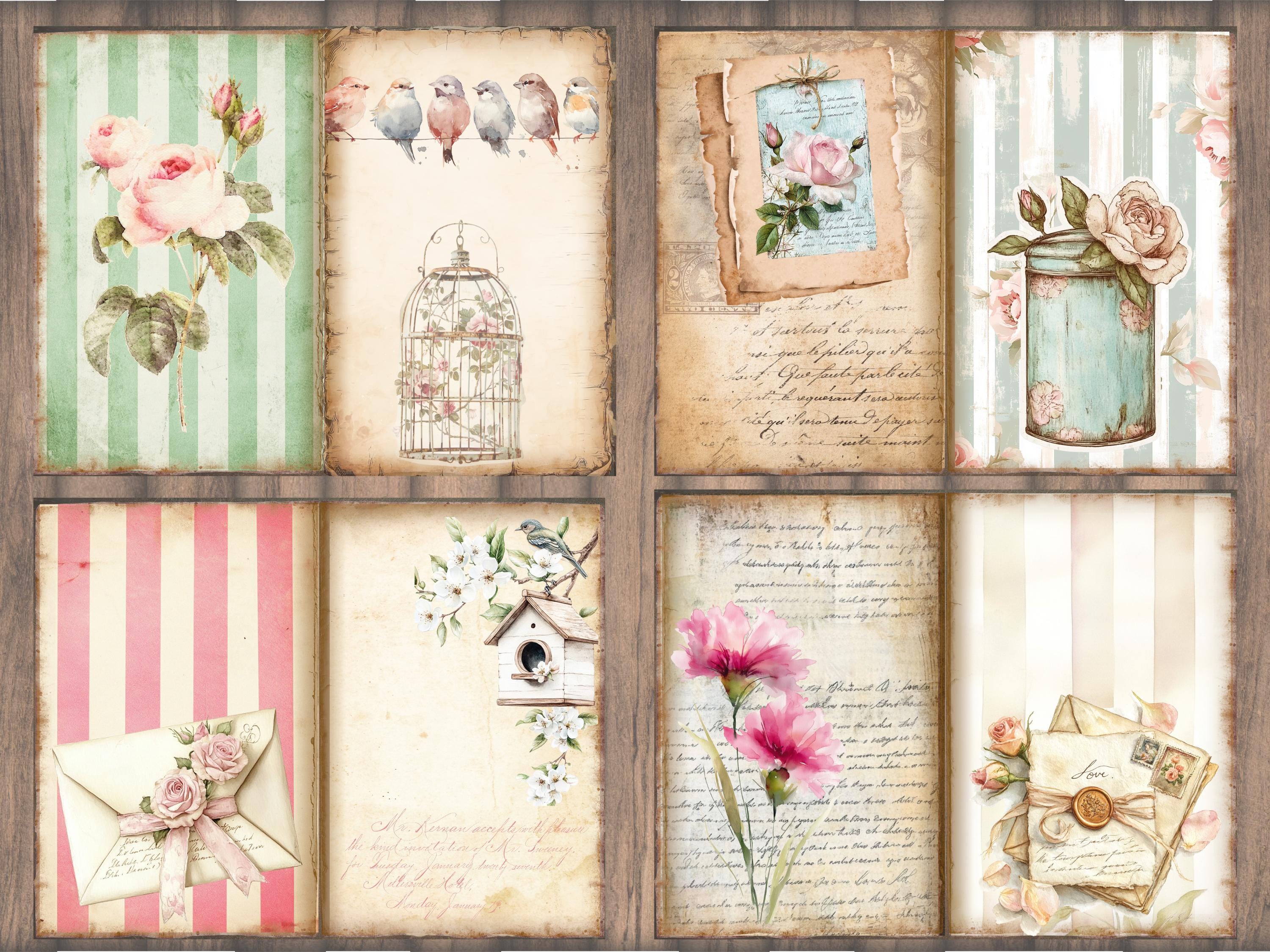 Shabby Chic Junk Journal Kit Printable 18 JPG Pages With Labels Tags ...
