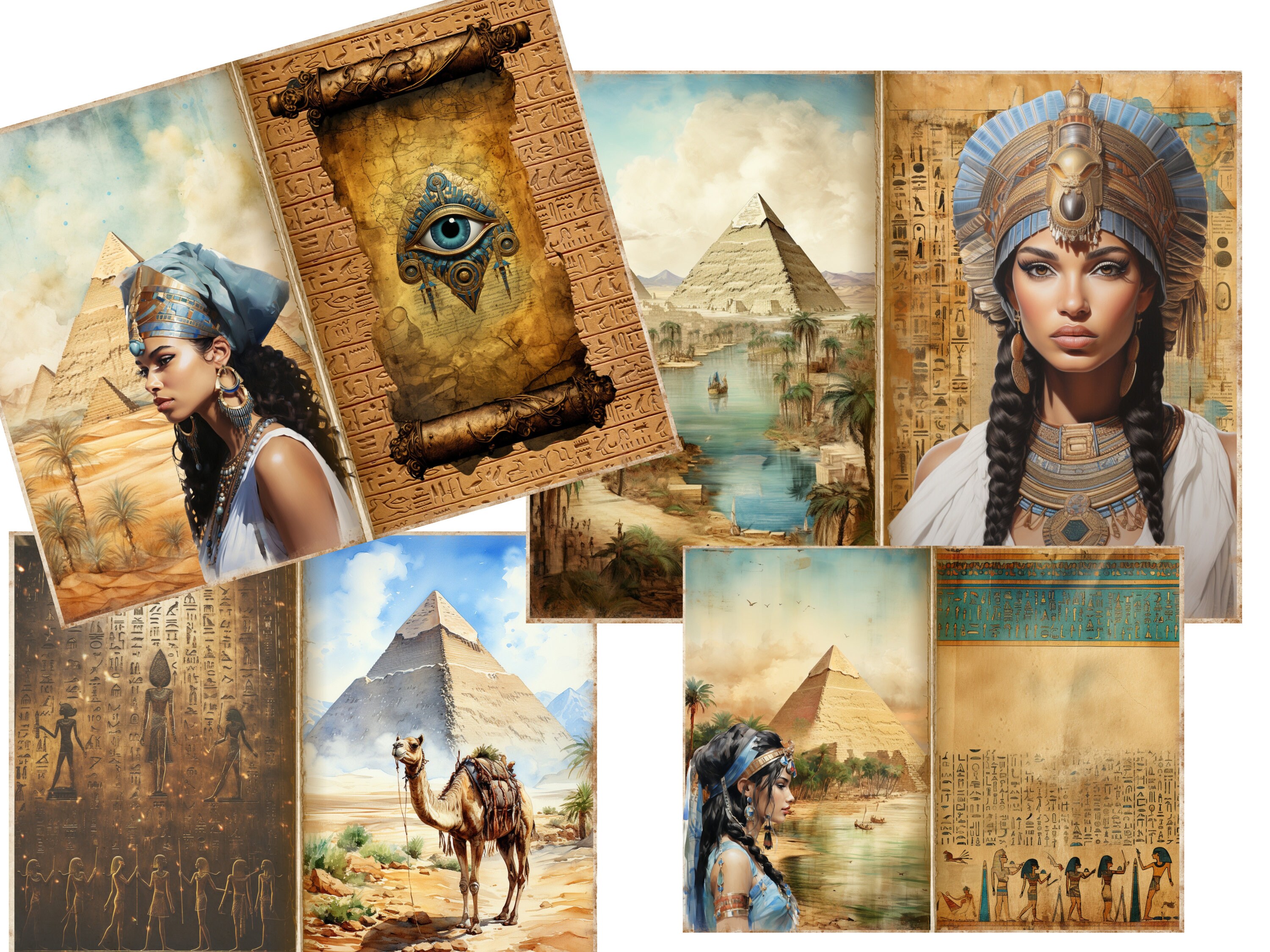 Egyptian Junk Journal Pages, Ancient Egypt Junk Journal, Egypt Collage ...