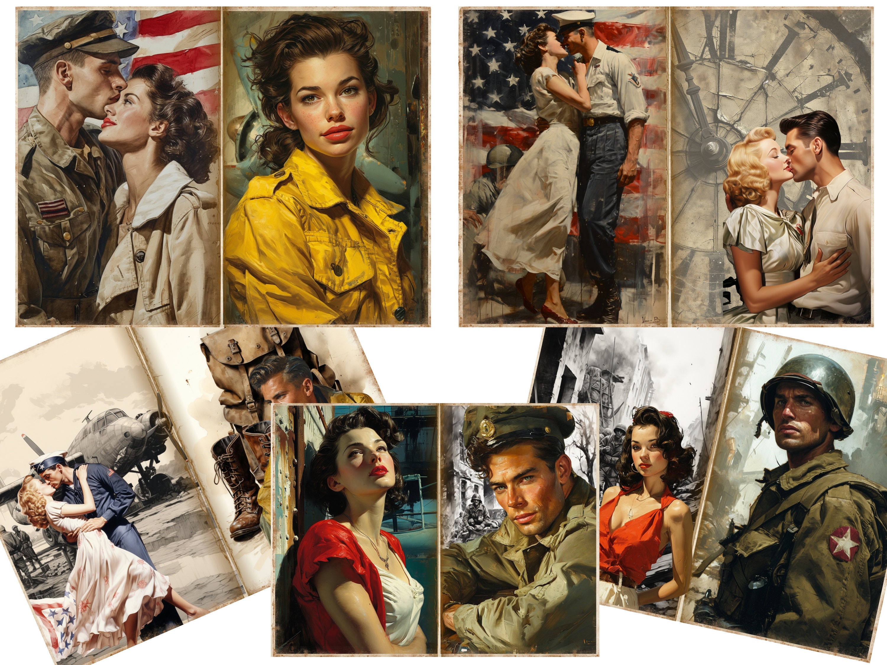 War Junk Journal Pages, Vintage Junk Journal World War Collage Sheet ...