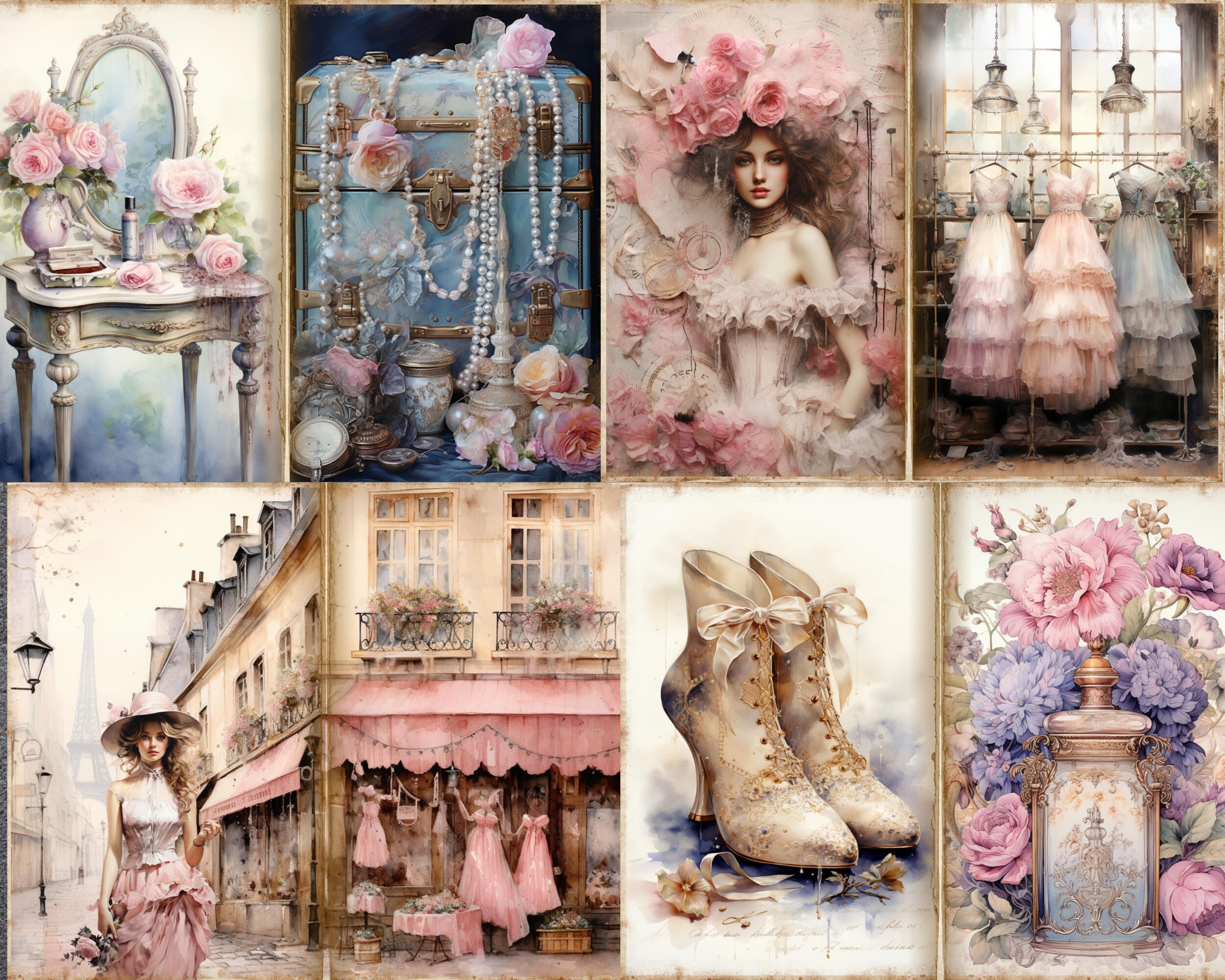 Victorian Women Junk Journal Pages, Victorian Boutique Junk Journal ...