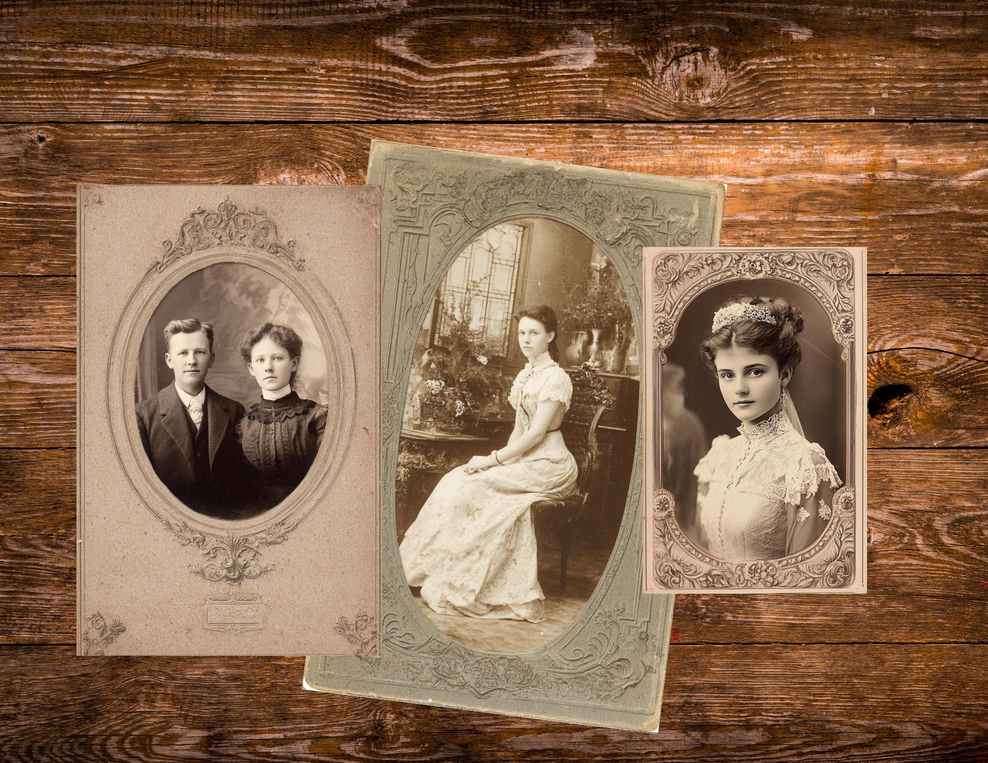 Antique Cabinet Cards Collage Sheets Set 22 Half Pages Beautiful ...