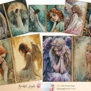 Vintage Angels Junk Journal Pages, Angels Digital Papers, Heavenly ...