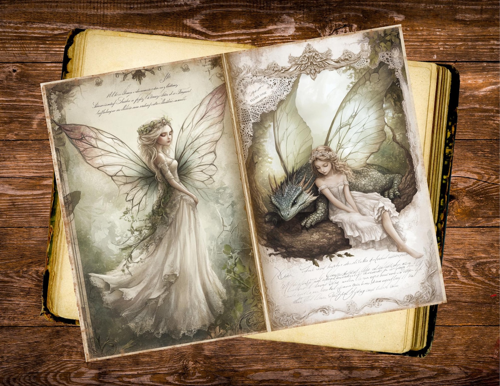 Fairies Junk Journal Pages Fairy Collage Printables, Digital Fairy ...