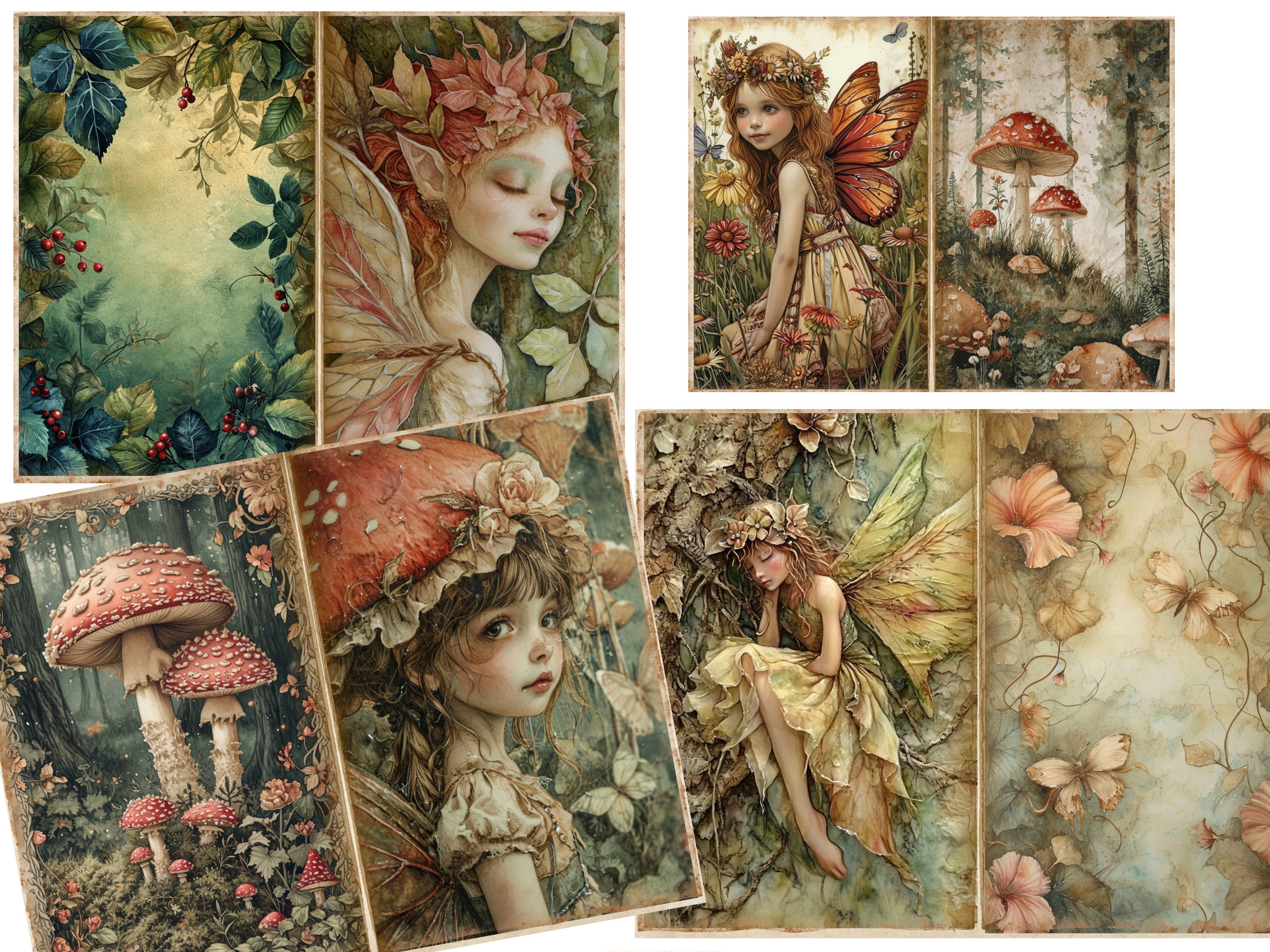 Fairies Junk Journal Kit Fairy Collage Printables, Digital Fairy Kit ...