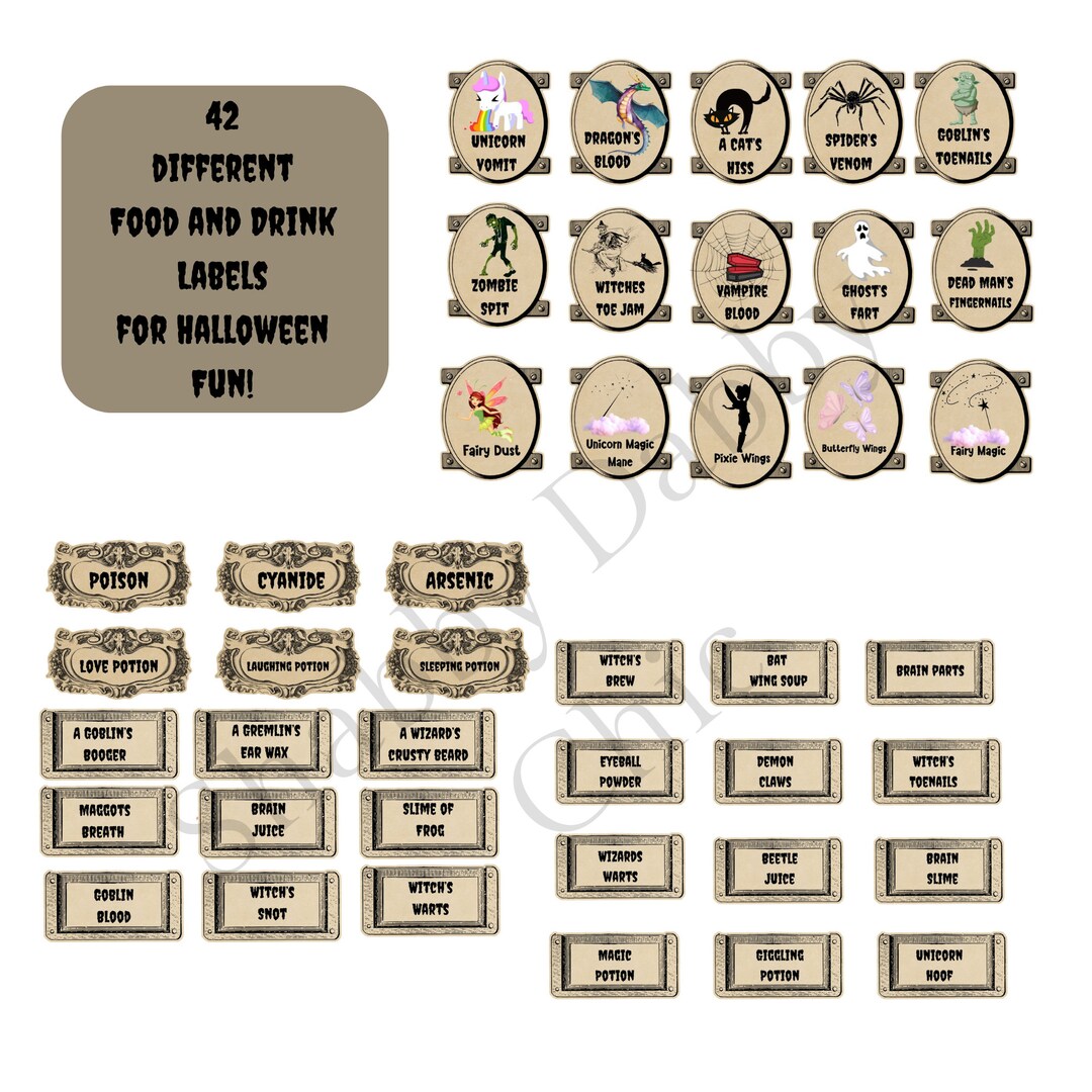 Wizard Potion Labels Kids Potion Labels Halloween Decor - Etsy