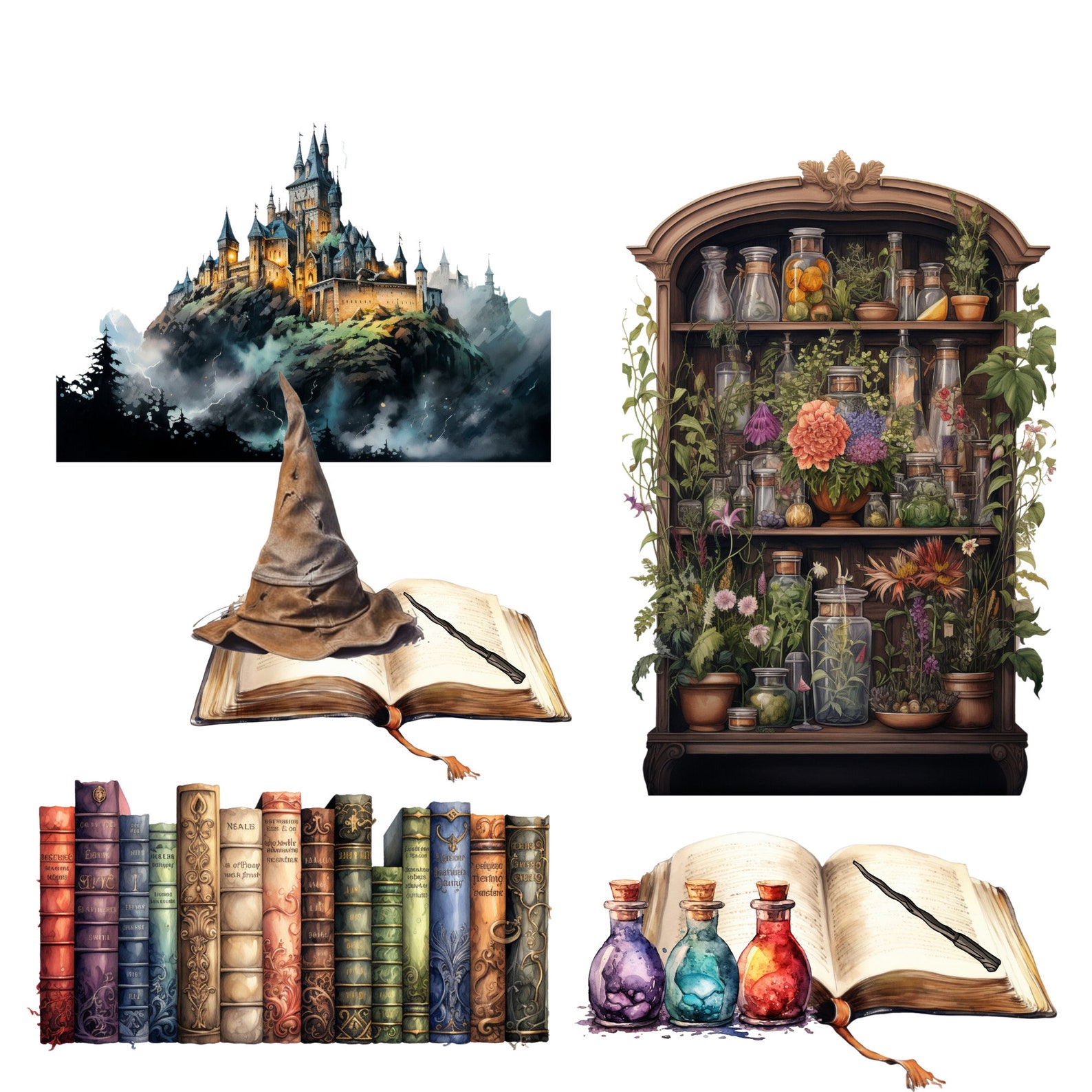 Magic School Clipart Wizard School Digital Download, Magic Clip Art ...