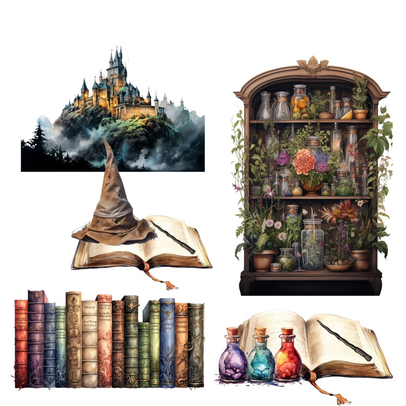 Magic School Clipart Wizard School Digital Download, Magic Clip Art ...