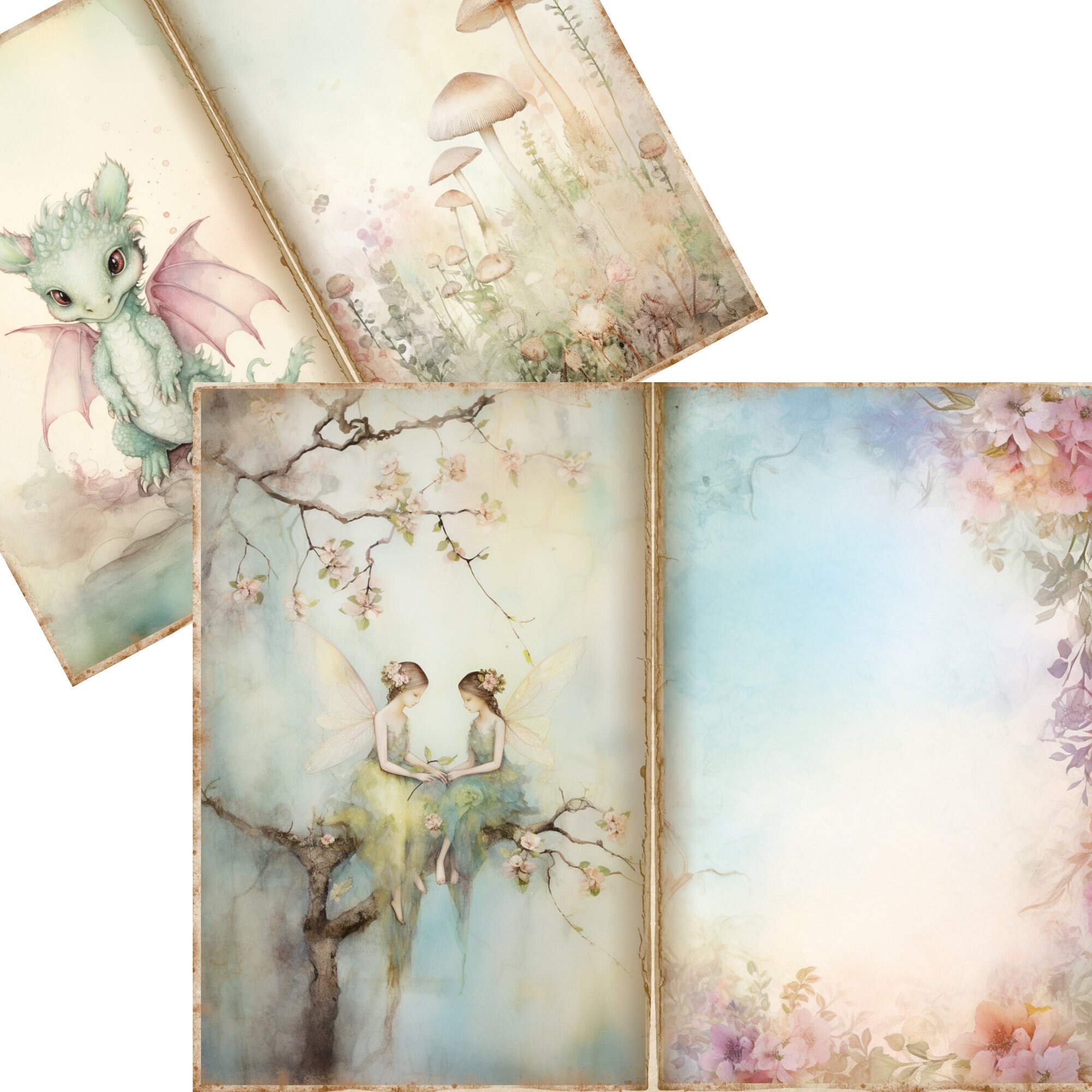 Fairies Junk Journal Kit Fairy Collage Printables, Digital Fairy Kit ...