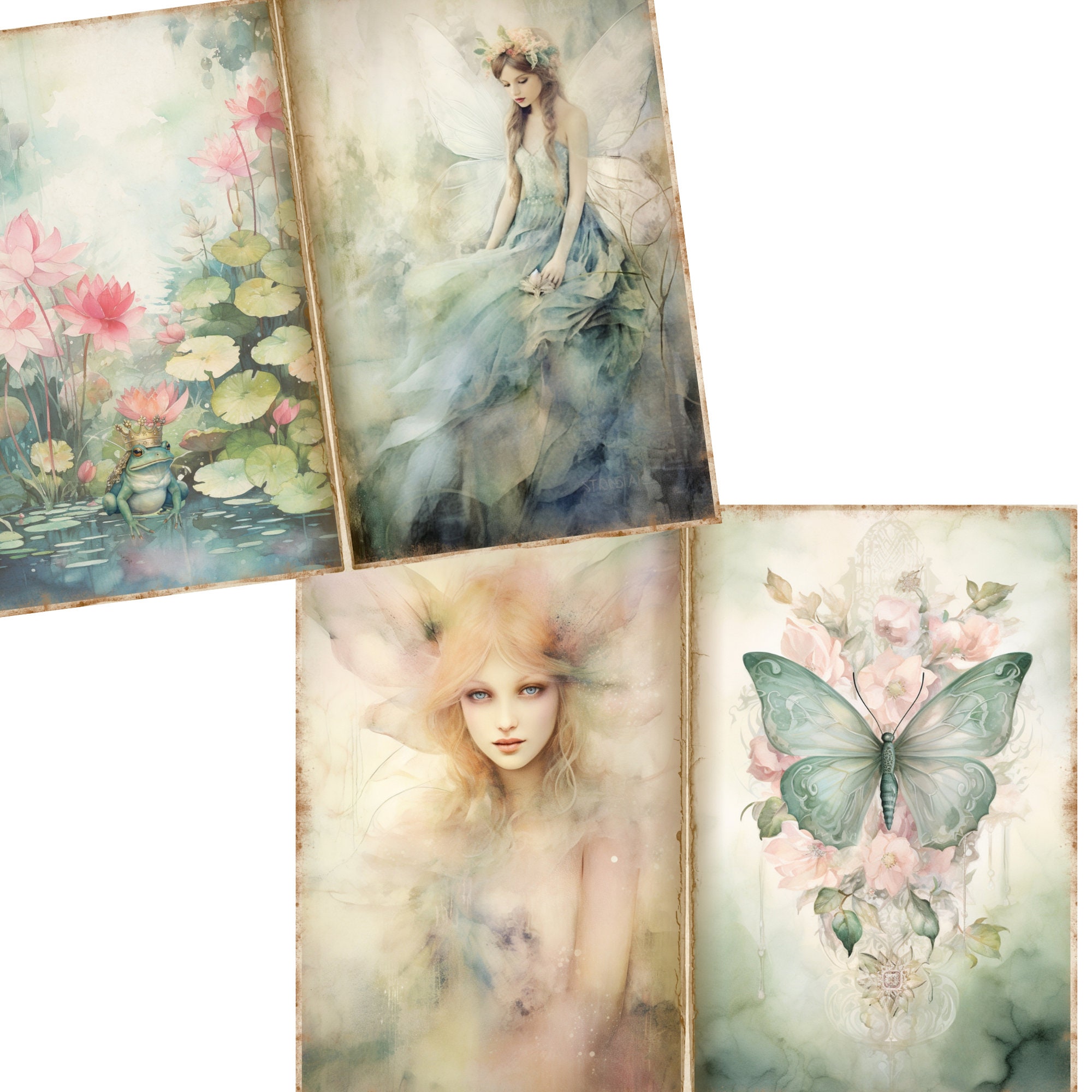 Fairies Junk Journal Kit Fairy Collage Printables, Digital Fairy Kit ...