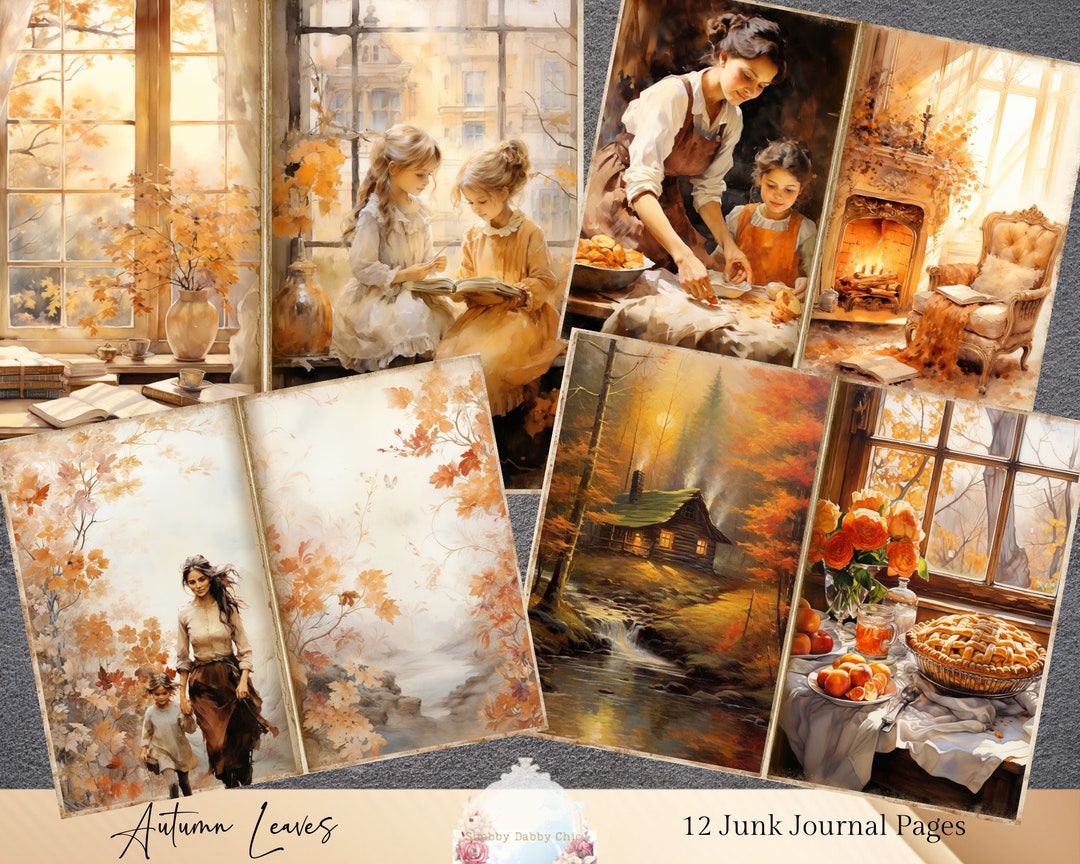 Autumn Junk Journal Pages, Fall Junk Journal Kit, Autumn Collage Sheet ...