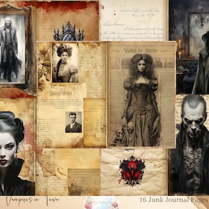 Vampires Junk Journal Kit, Vampire Junk Journal Pages, Crafting Papers ...
