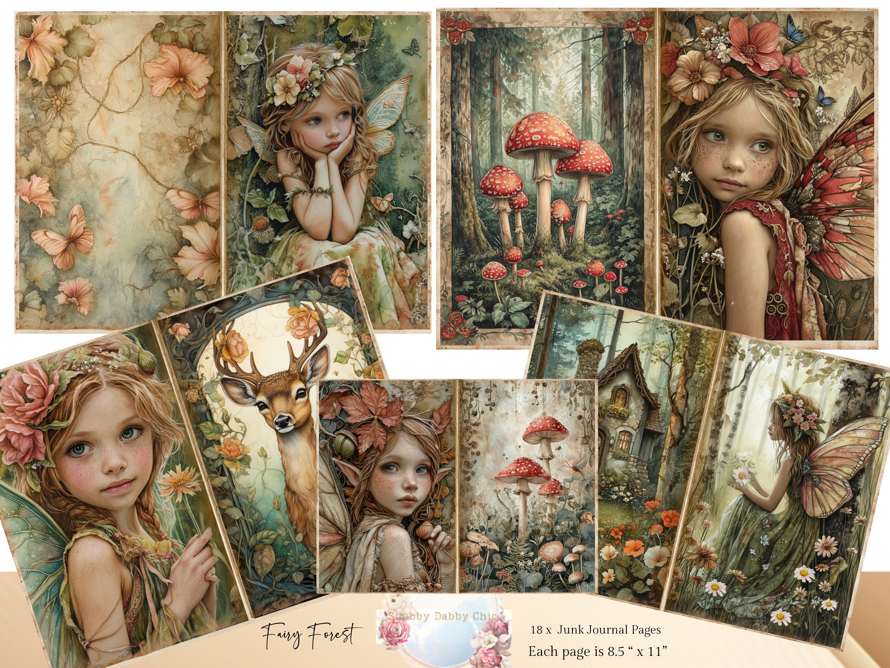 Fairies Junk Journal Kit Fairy Collage Printables, Digital Fairy Kit ...