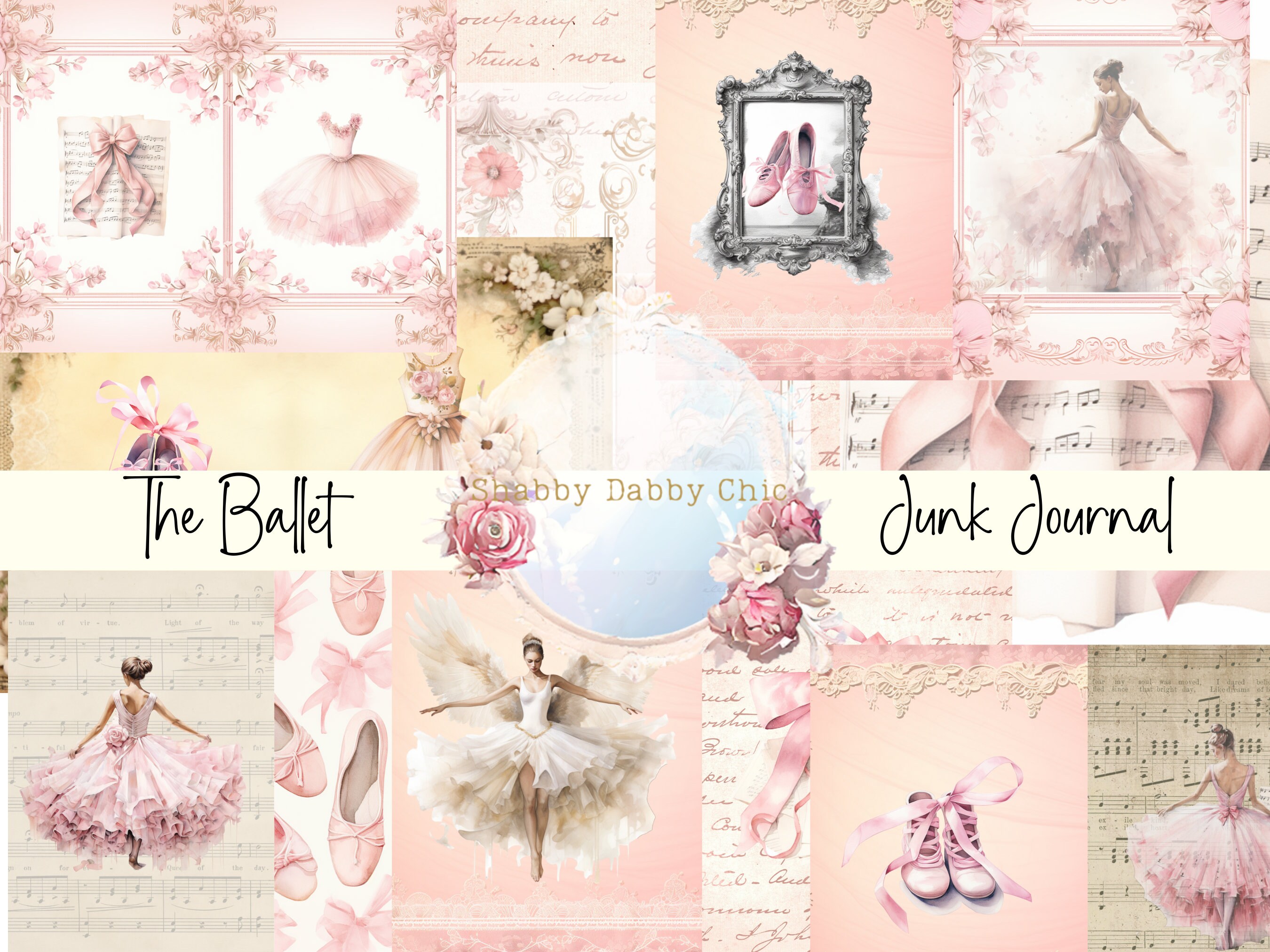 Ballet Junk Journal Kit Ephemera, Tags Cards, Bookmarks and More Swan ...
