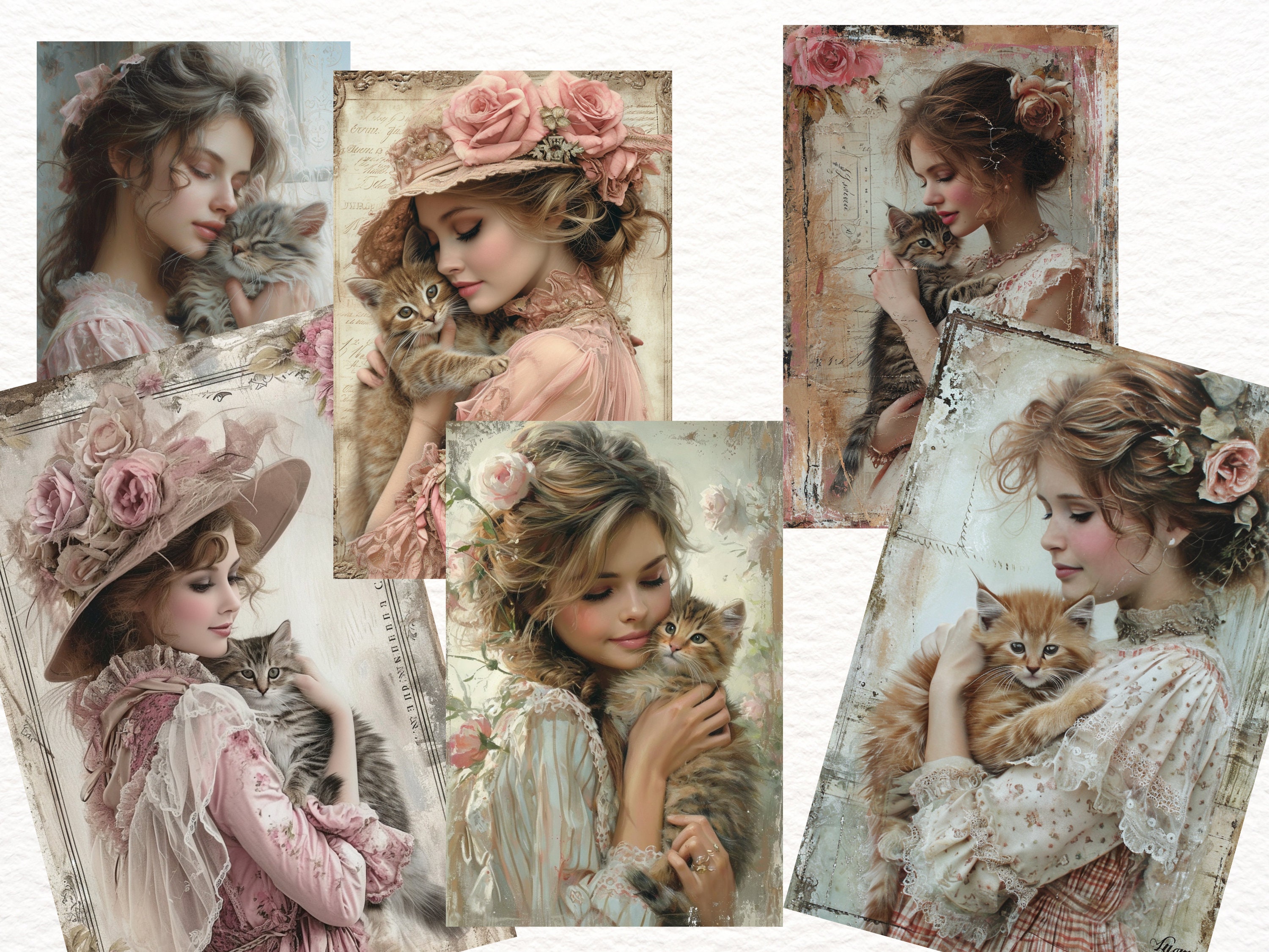 Victorian Women Junk Journal Pages, Ladies Hats Junk Journal, Victorian ...