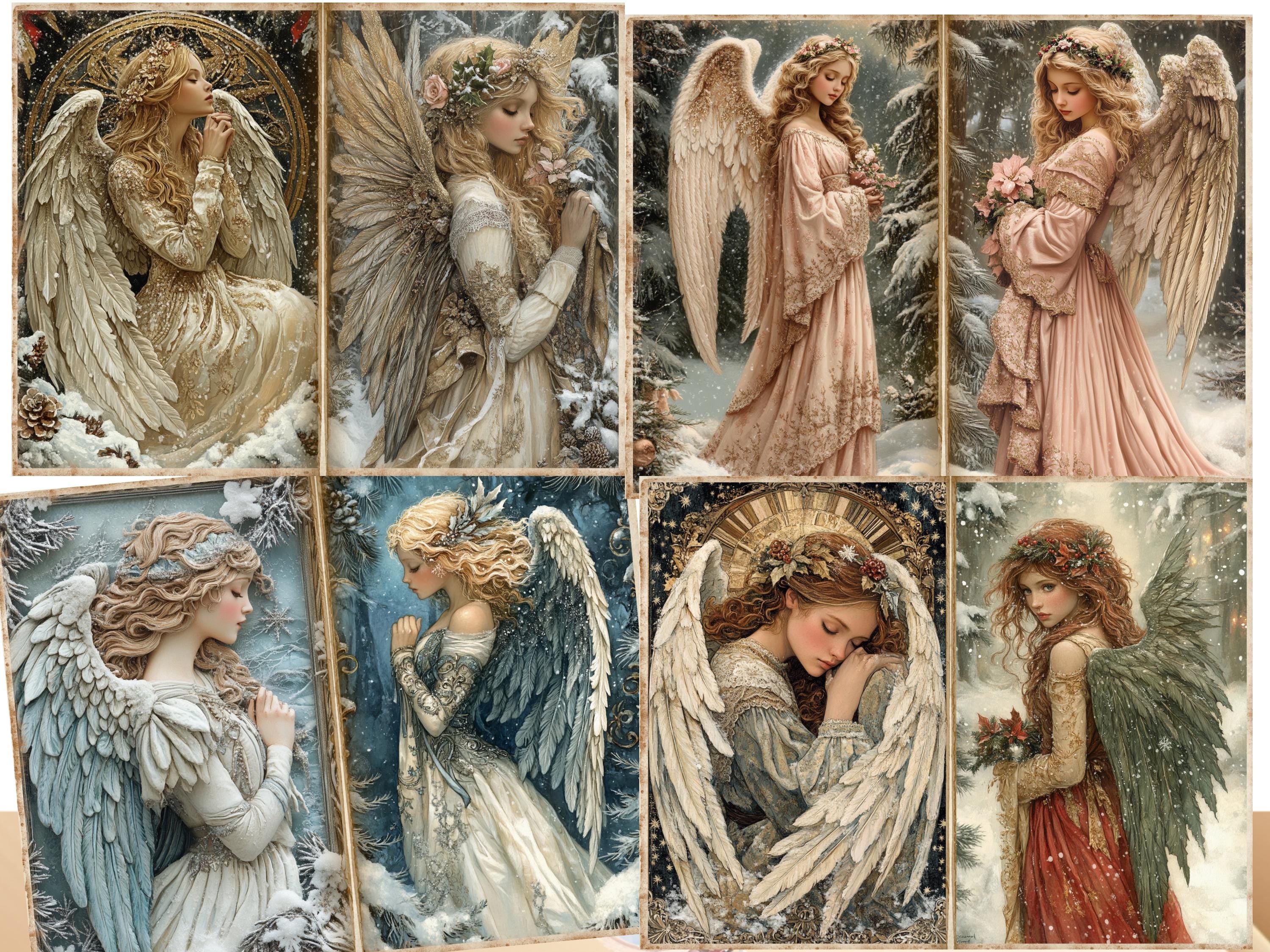 Christmas Angels Junk Journal Pages, Christmas Angels Digital Papers ...