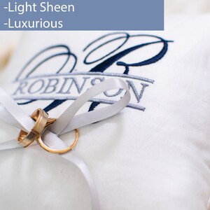 Custom Monogrammed Ring Bearer Pillow for Wedding, Linen Embroidered ...