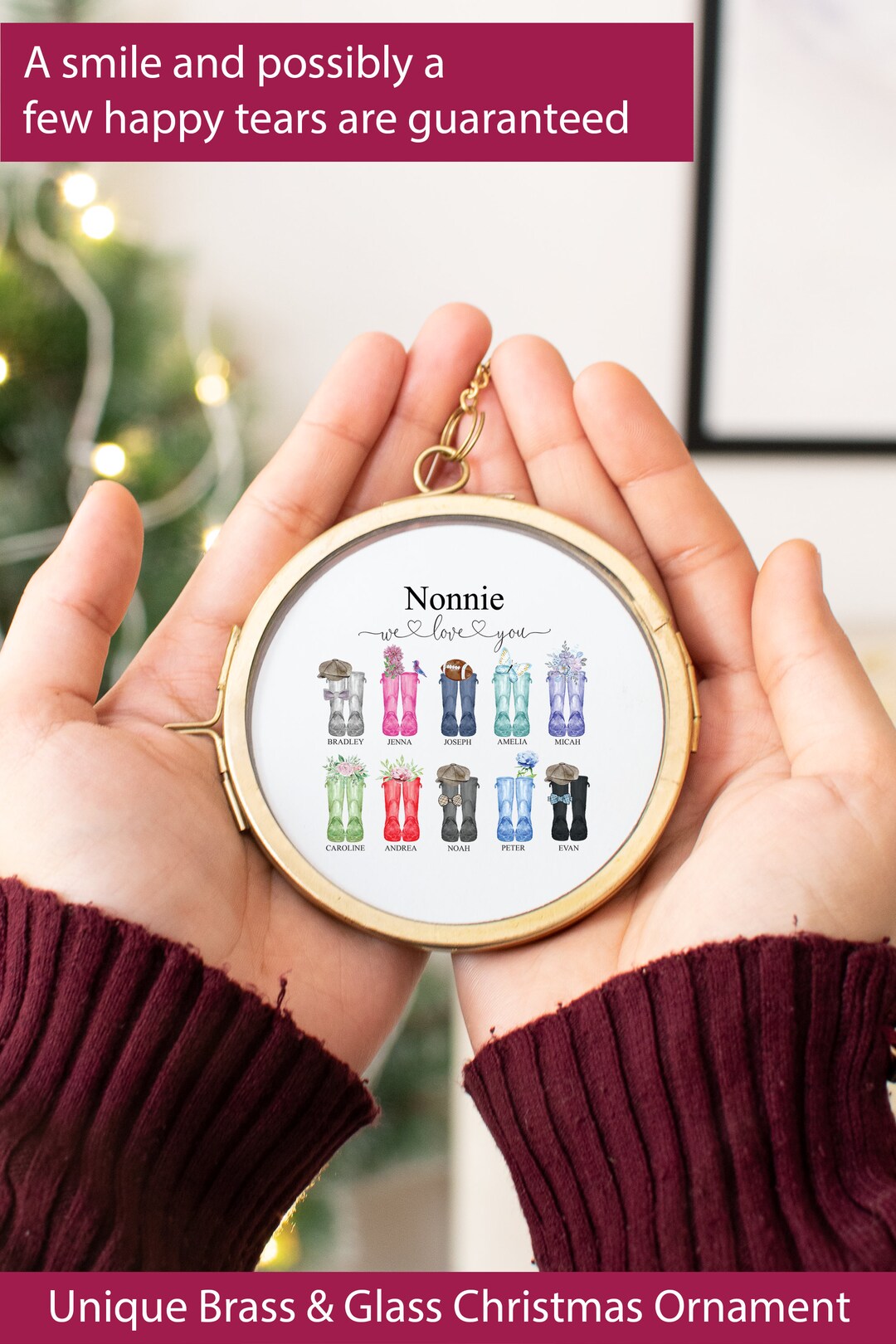 Custom Nonnie Gifts From Grandkids, Personalized Nonnie Ornament, Boots ...