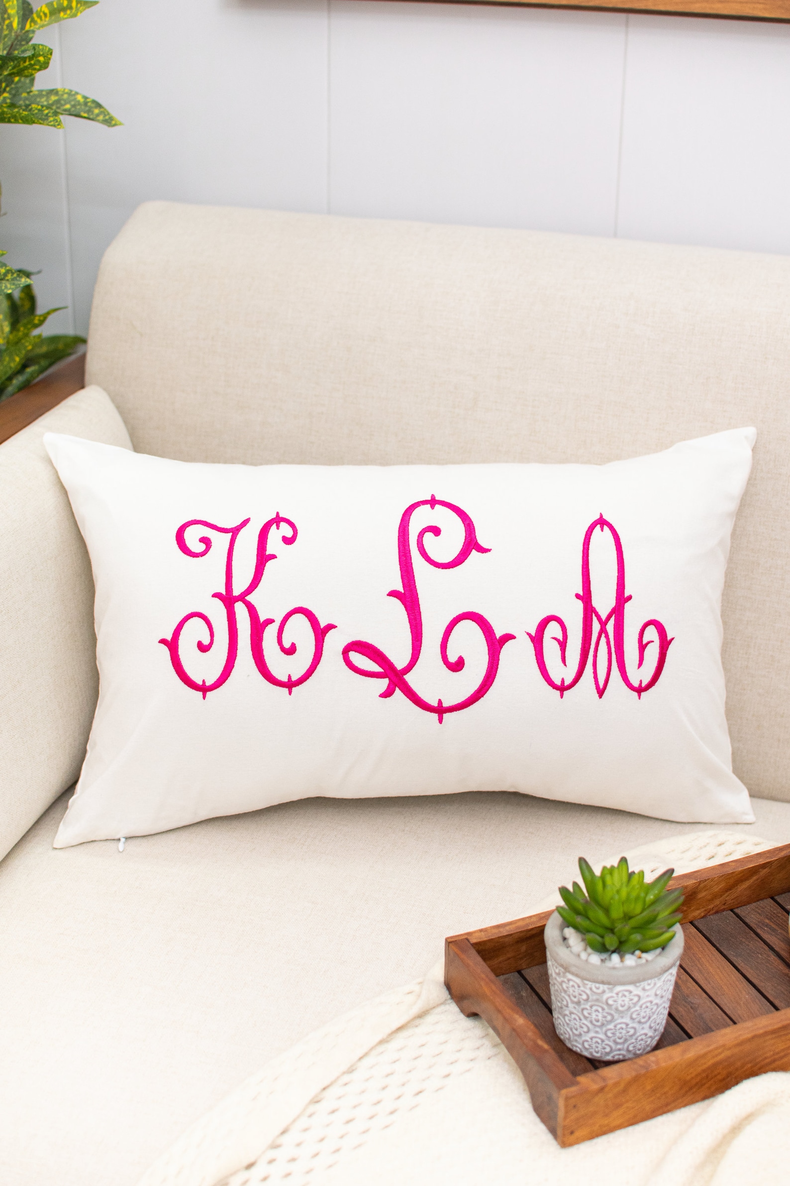 Nursery Monogram Pillow Cover for Her, for Him, for New Mom ...