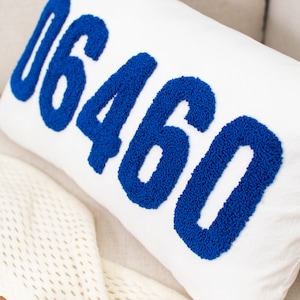 Personalized Zip Code Pillowcase, Punch Needle Pillow, Custom ...