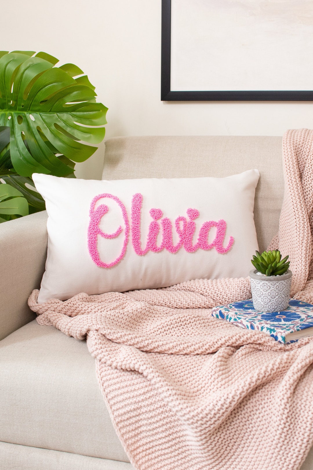 Personalized Girl Baby Room Decor, Baby Girl Nursery Pillow, Punch ...