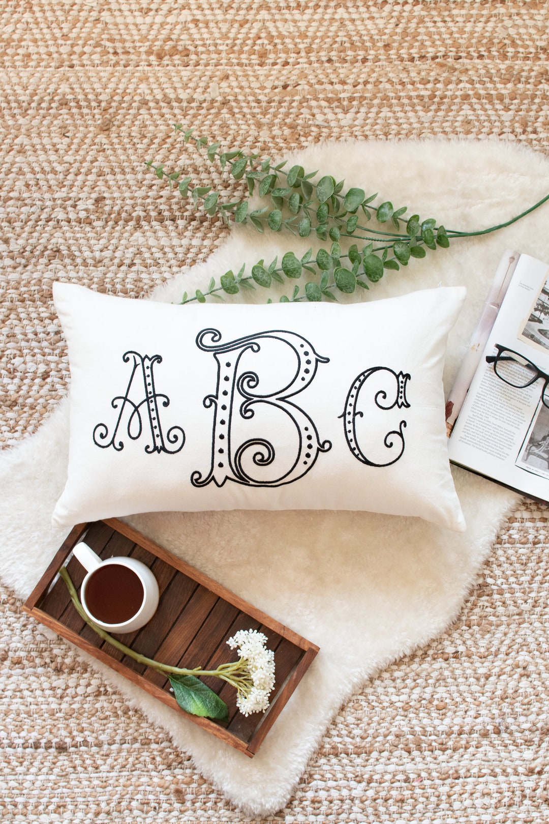 Monogram Pillow Cover, Personalized Pillow Cover, Monogrammed Pillow ...